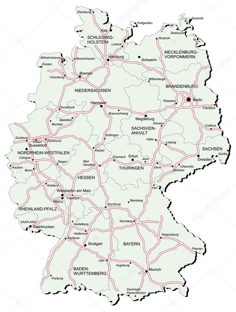 Carte d'Allemagne des autoroutes - Carte d'Allemagne des autoroutes ...